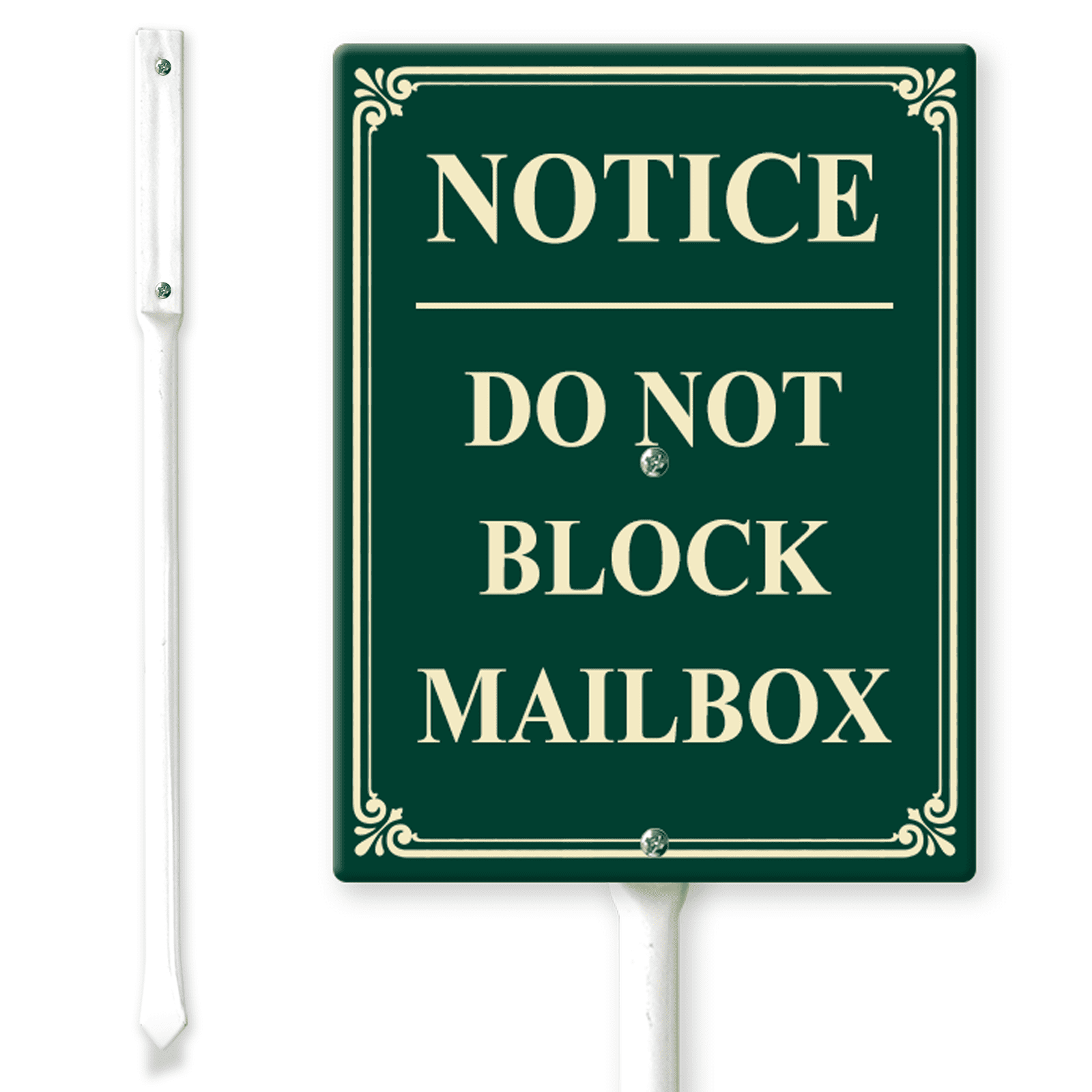 Ymaotrade Notice Do Not Block Mailbox Parking Yard Sign with Stakes 7×8 ...