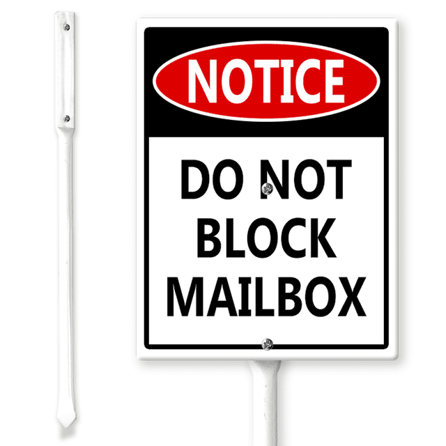 Ymaotrade Notice Do Not Block Mailbox Parking Yard Sign with Stakes 7×8 ...