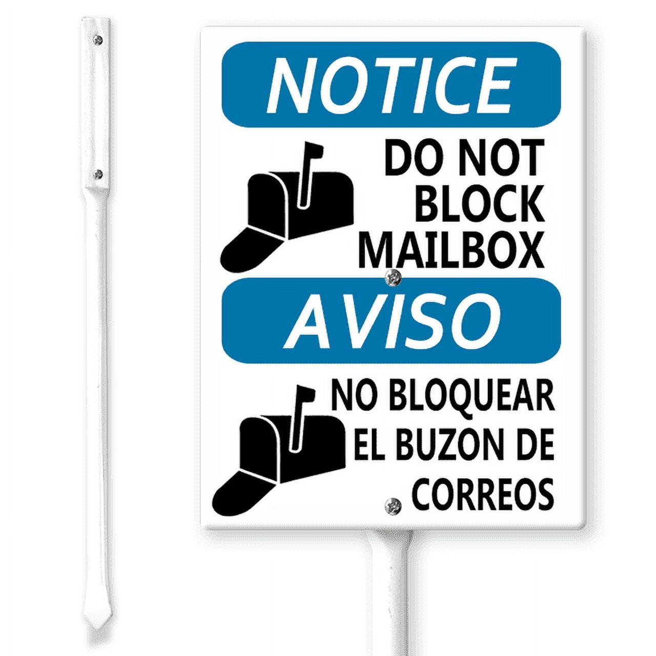 Ymaotrade Notice Do Not Block Mailbox Parking Yard Sign with Stakes 8× ...