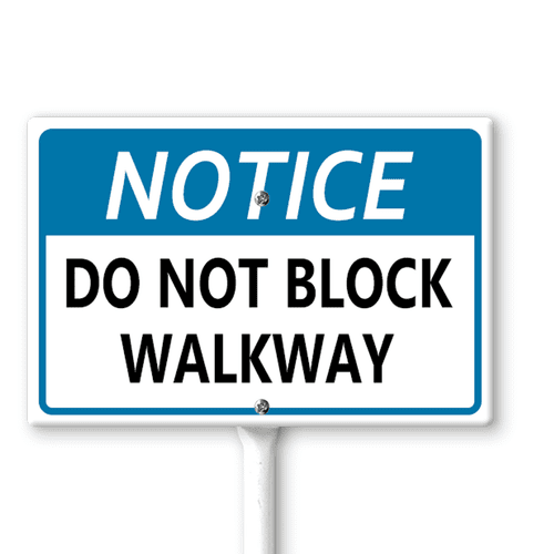 Ymaotrade Notice Do Not Block Walkway Yard Sign with Stakes 12×8in ...