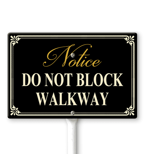 Ymaotrade Notice Do Not Block Walkway Yard Sign with Stakes 20×30cm ...