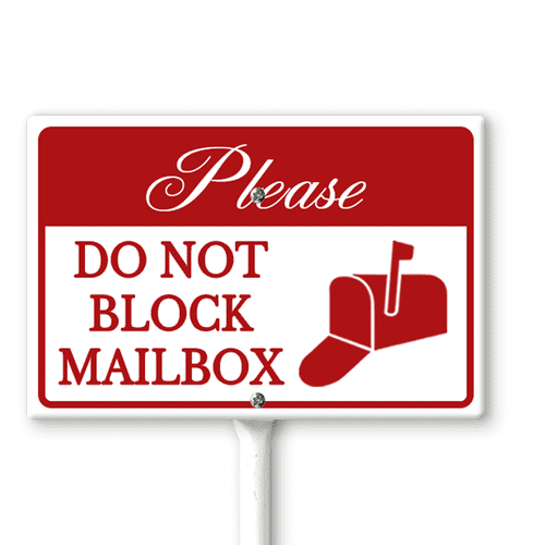 Ymaotrade Notice Please Do Not Block Mailbox Yard Sign with Stakes 12× ...