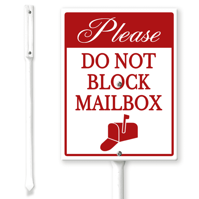 Ymaotrade Notice Please Do Not Block Mailbox Yard Sign with Stakes 8× ...