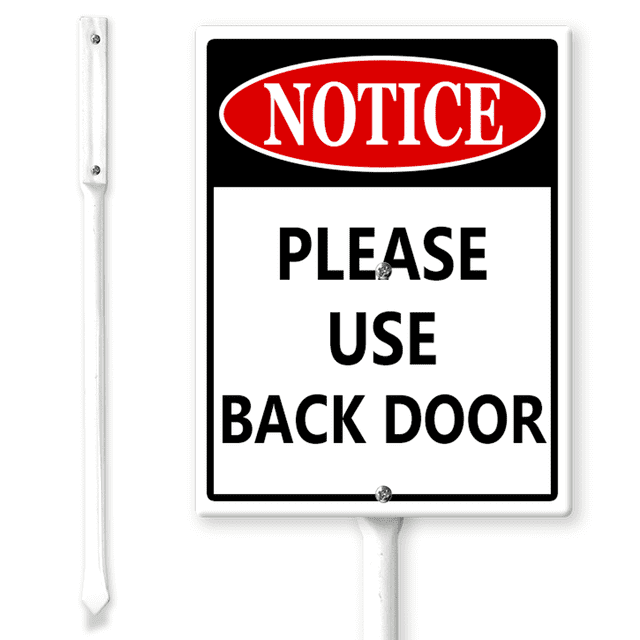 Ymaotrade Notice Please Use Back Door Yard Sign with Stakes 4.6in×6in ...
