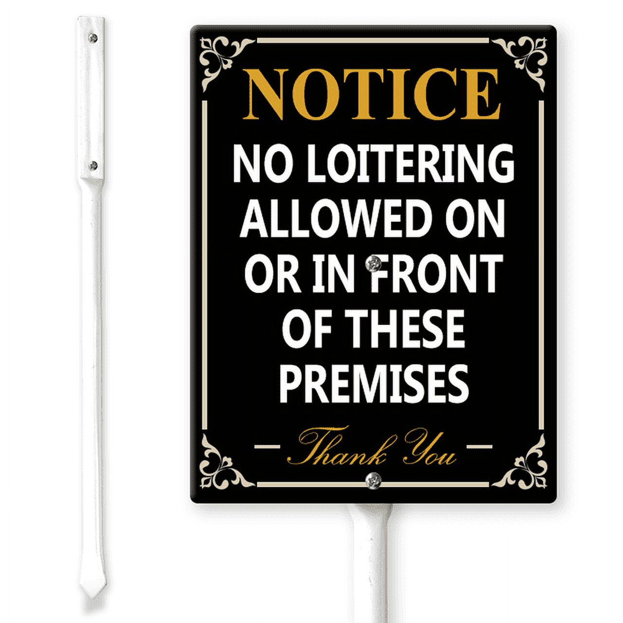 Ymaotrade Notice Signs - No Loitering Allowed On Or in Front of These ...
