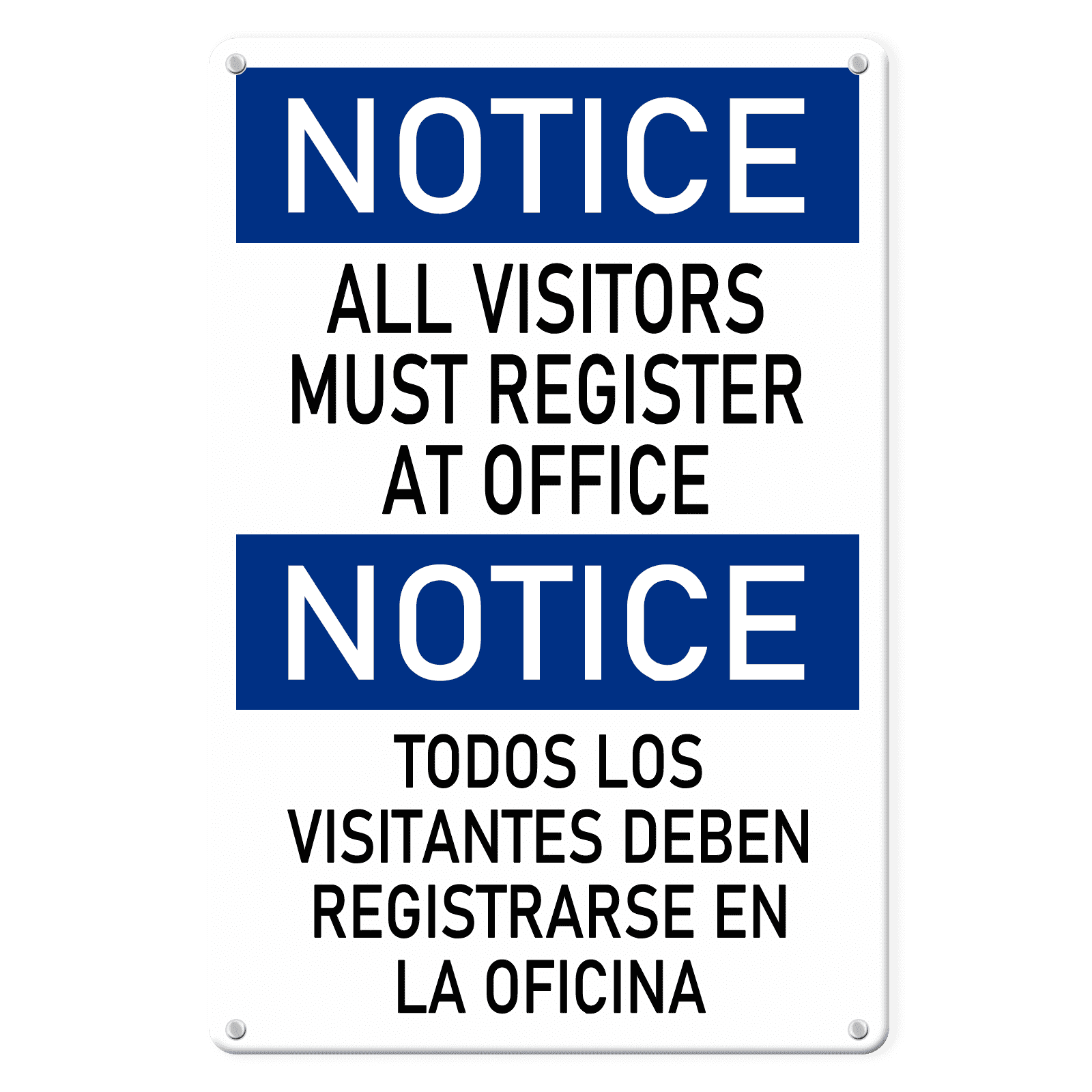Ymaotrade Notice - All Visitors Must Register at Office Aluminium Sign ...