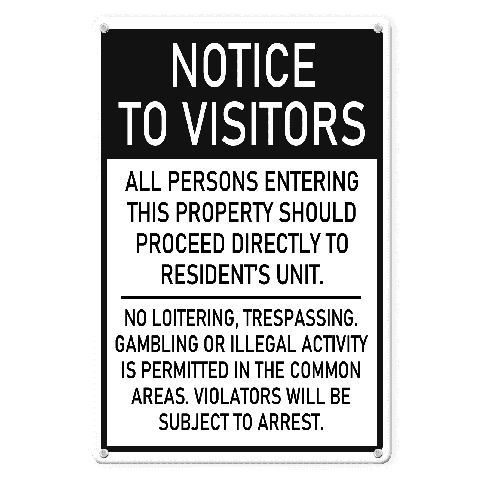 Ymaotrade Notice To Visitors - Persons Entering This Property Proceed ...