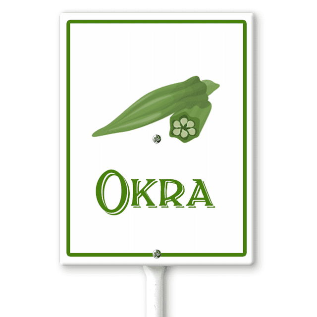 Ymaotrade Okra Marker Yard Sign with Stakes 4.6in×6in, Aluminum Yard ...