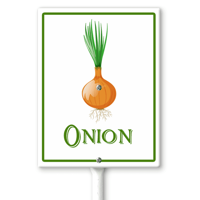 Ymaotrade Onion Marker Yard Sign with Stakes 7in×8.8in, Aluminum Yard ...