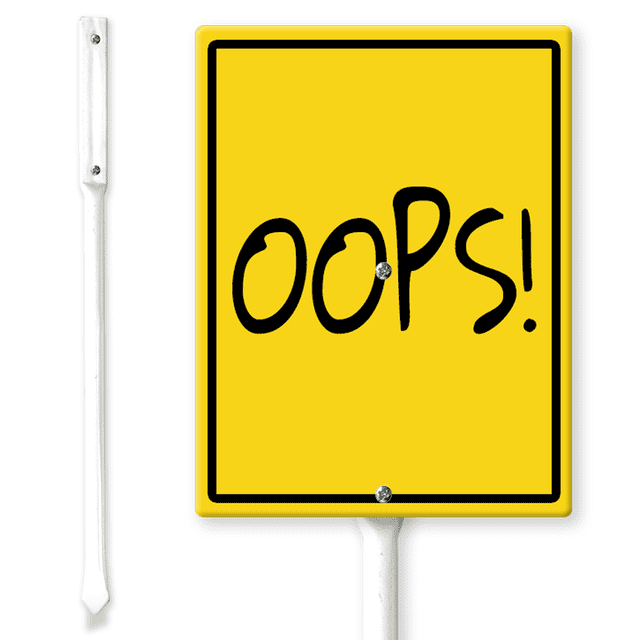 Ymaotrade Oops! Yard Sign with Stakes 7in×8.8in, Sturdy Aluminum Yard ...