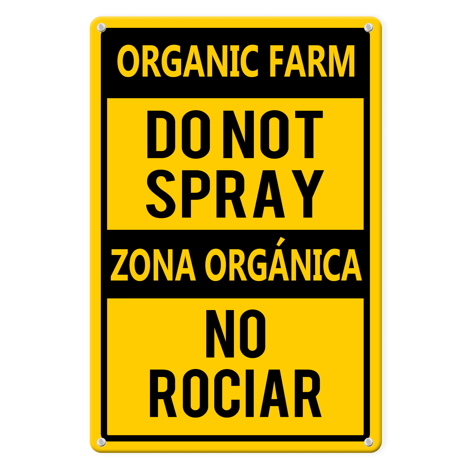 Ymaotrade Organic Farm Do Not Spray Aluminum Sign 8×12in, Sturdy ...
