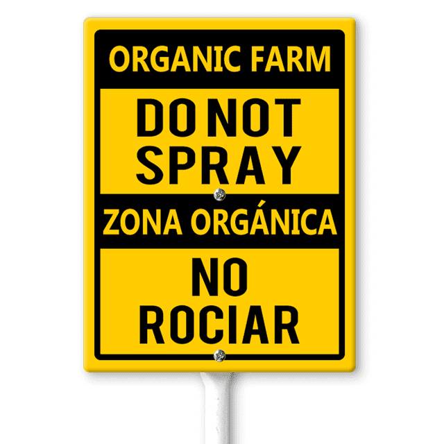 Ymaotrade Organic Farm Do Not Spray Yard Sign with Stakes 4.6×6in ...