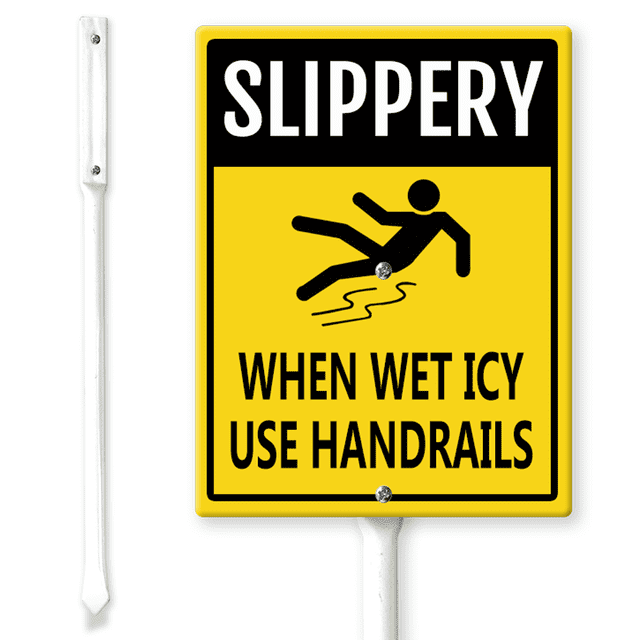 Ymaotrade Outside Caution, Slippery When Wet Icy Use Handrails Yard ...
