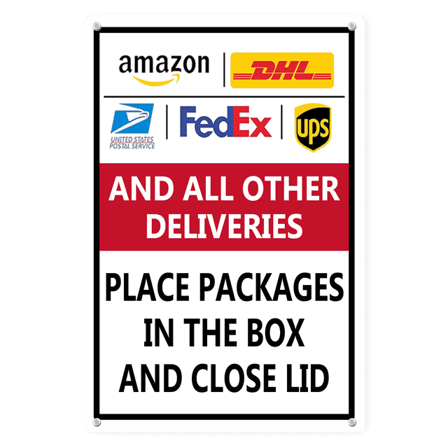Ymaotrade Package Delivery Aluminium/Metal Sign 5×8in for Outside Porch ...