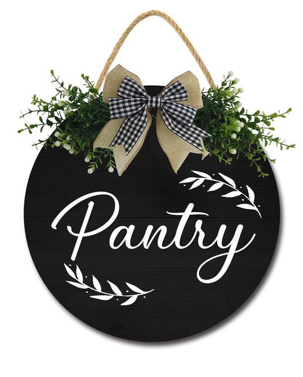 Ymaotrade Pantry Sign Front Door Porch Decorations, Round Rustic Wood ...