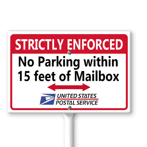 Ymaotrade No Parking 15 Feet of Mailbox Yard Sign with Stakes 12×8in ...