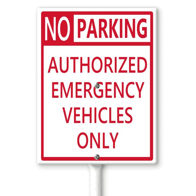 Ymaotrade No Parking - Authorized Emergency Vehicles Only Yard Sign ...