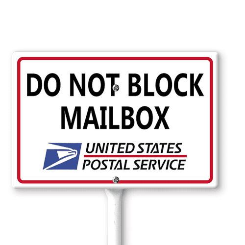 Ymaotrade No Parking Do Not Block Mailbox Yard Sign with Stakes 12×8in ...