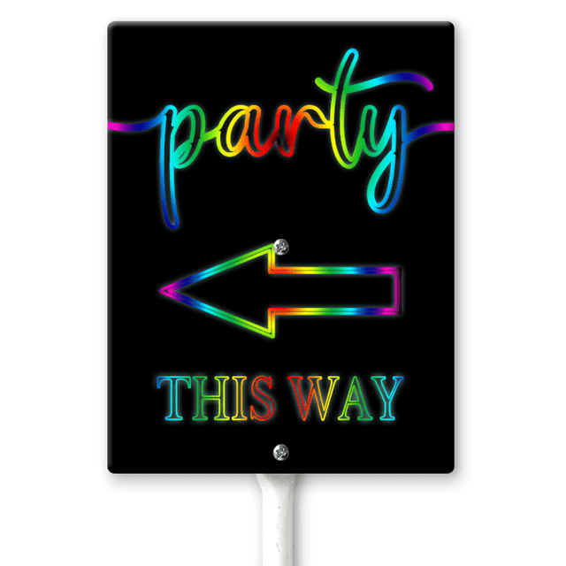 Ymaotrade Party This Way Directional Left Arrow Yard Sign with Stakes ...