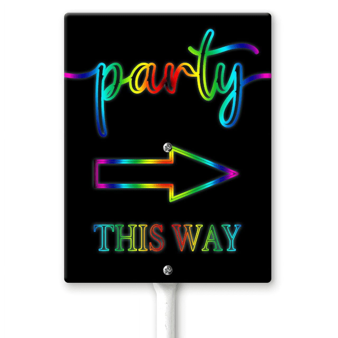 Ymaotrade Party This Way Directional Right Arrow Yard Sign with Stakes ...