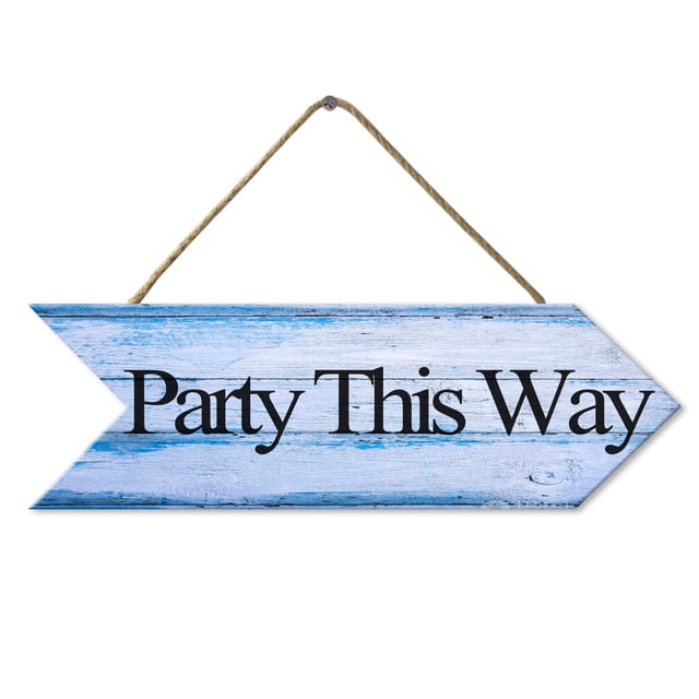 Ymaotrade Party This Way Sign Retro Wood Arrow Sign Plaque Door Wall ...