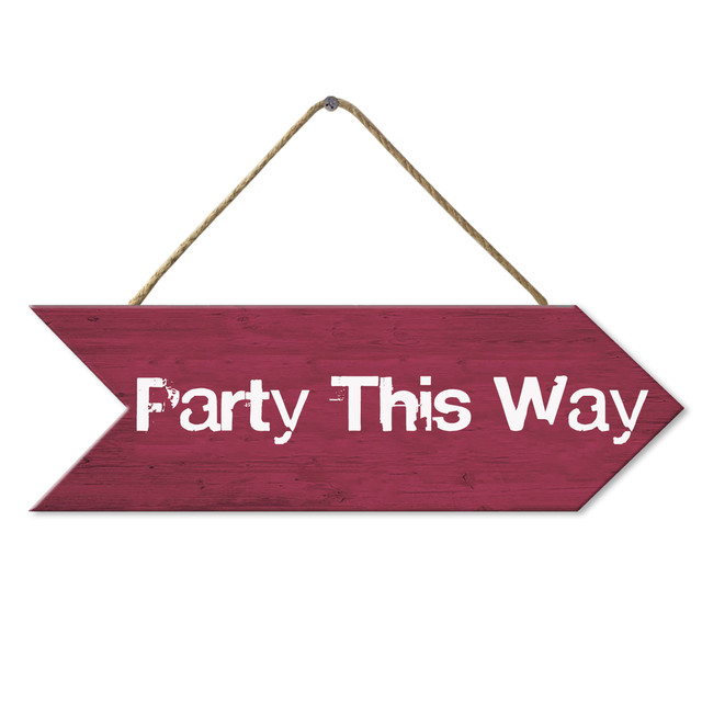 Ymaotrade Party This Way Sign Retro Wood Arrow Sign Plaque Door Wall ...