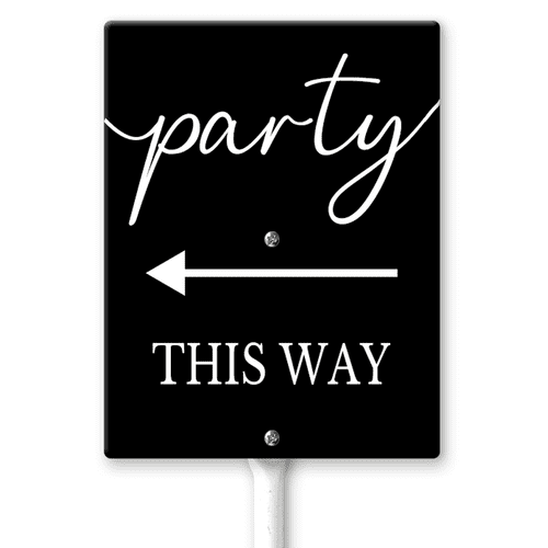 Ymaotrade Party This Way With Left Arrow Directional Yard Sign with ...