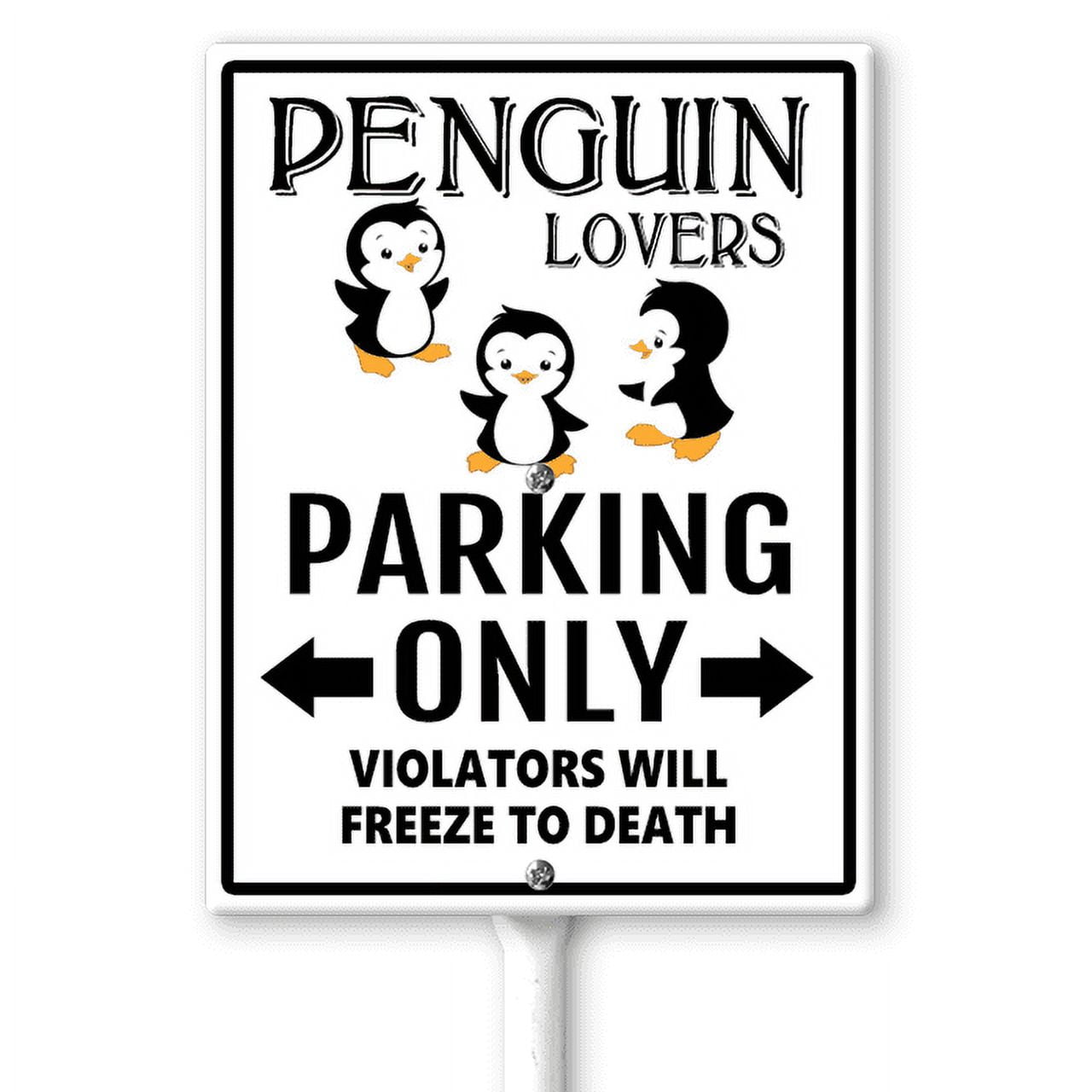 Ymaotrade Penguin Lovers Parking Only Yard Sign with Stakes 7×8.8in ...