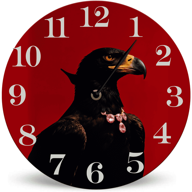 Ymaotrade Personalized Crow Red Battery Operated Round Wood Silent Non ...
