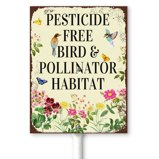 Ymaotrade Pesticide Free Bird & Pollinator Habitat Yard Sign with ...