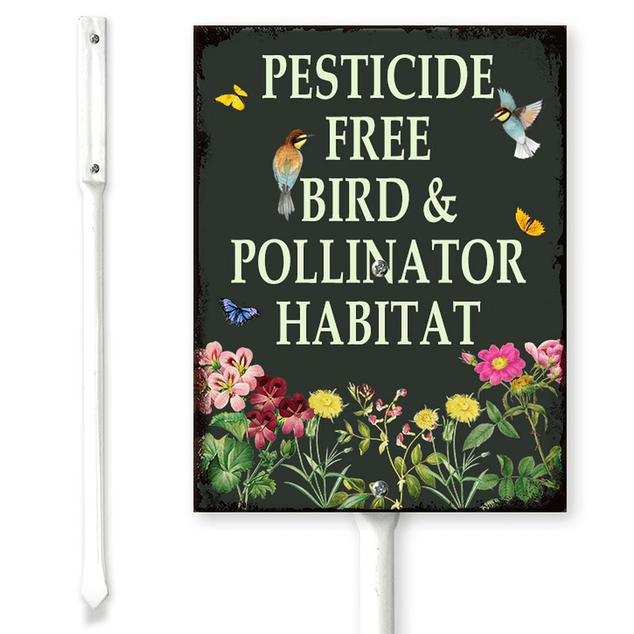 Ymaotrade Pesticide Free Bird & Pollinator Habitat Yard Sign with ...
