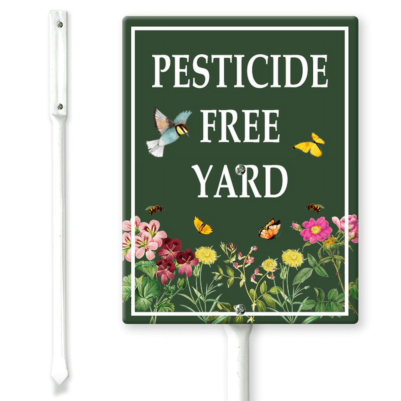 Ymaotrade Pesticide Free Yard Yard Sign with Stakes 8×12in, Sturdy ...