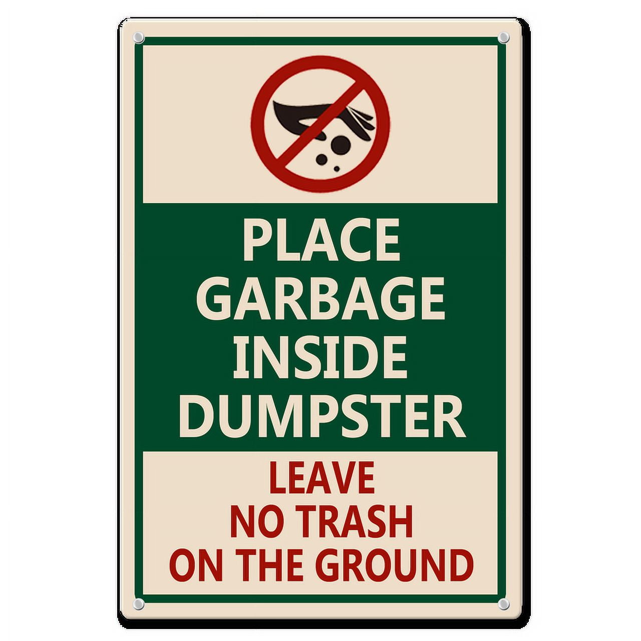 Ymaotrade Place Garbage Inside Dumpster Leave No Trash on The Ground ...