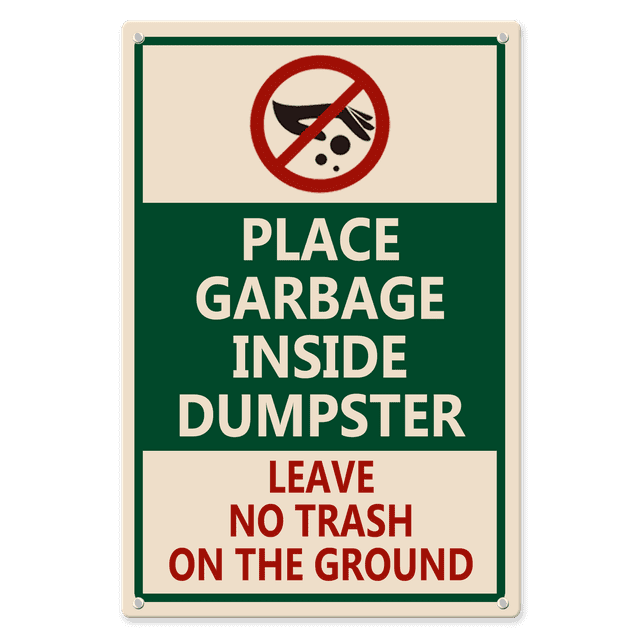 Ymaotrade Place Garbage Inside Dumpster Leave No Trash on The Ground ...