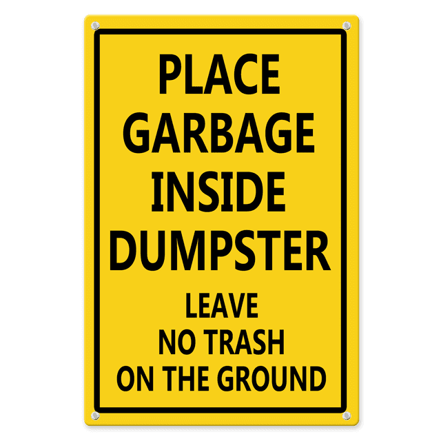 Ymaotrade Place Garbage Inside Dumpster, Leave No Trash on The Ground ...