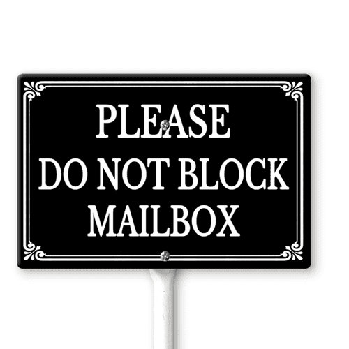 Ymaotrade Please Do Not Block Mailbox Yard Sign with Stakes 12×8in ...