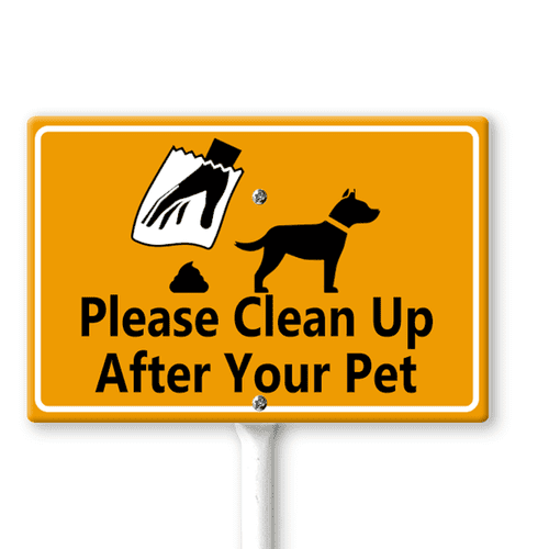 Ymaotrade Please Clean Up After Your Dog Yard Sign with Stakes 12×8in ...