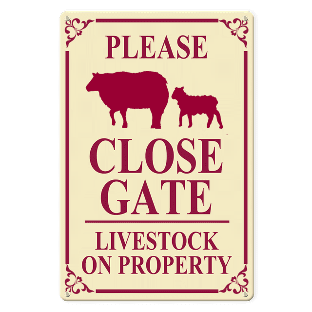 Ymaotrade Please Close Gate Livestock On Property Aluminium Sign 8×12in ...