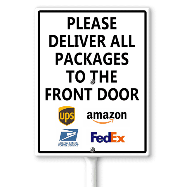 Ymaotrade Please Deliver All Packages to The Front Door Yard Sign with ...