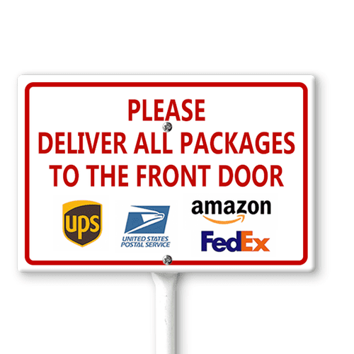 Ymaotrade Please Deliver All Packages to Front Door Delivery Yard Sign ...