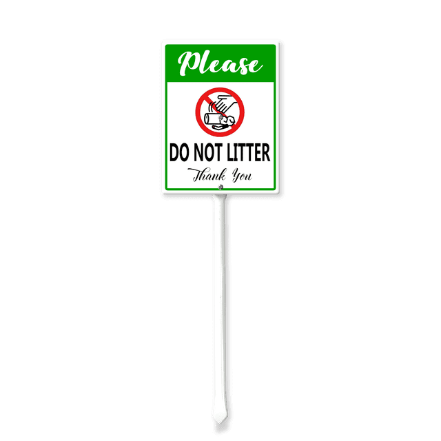 Ymaotrade Please Do Not Litter Sign with Stake 4.6in×6in,, No Dumping ...