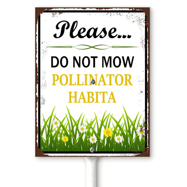Ymaotrade Please Do Not Mow Pollinator Habita Yard Sign with Stakes 7×8 ...