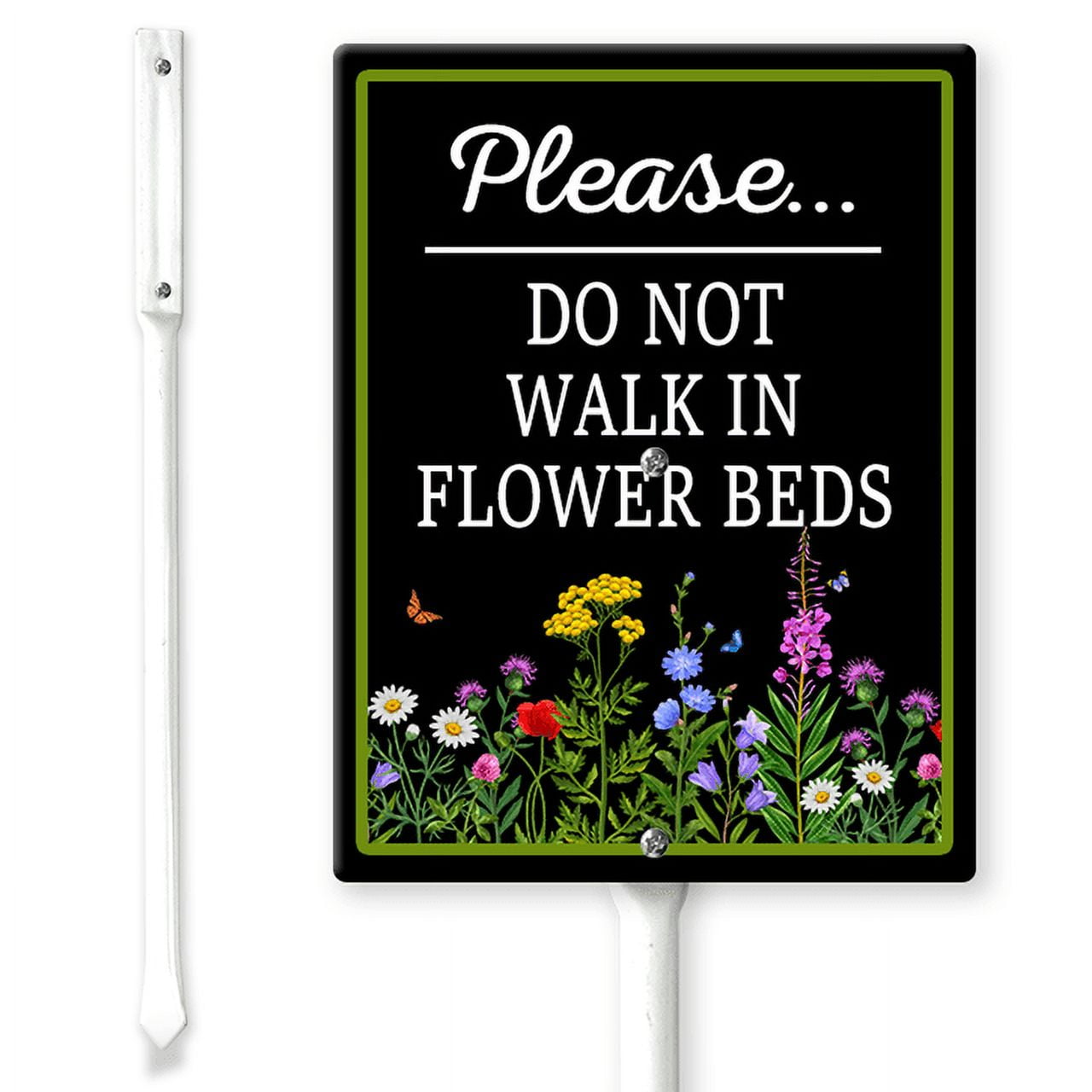 Ymaotrade Please Do Not Walk In Flower Beds Yard Sign with Stakes 7×8 ...