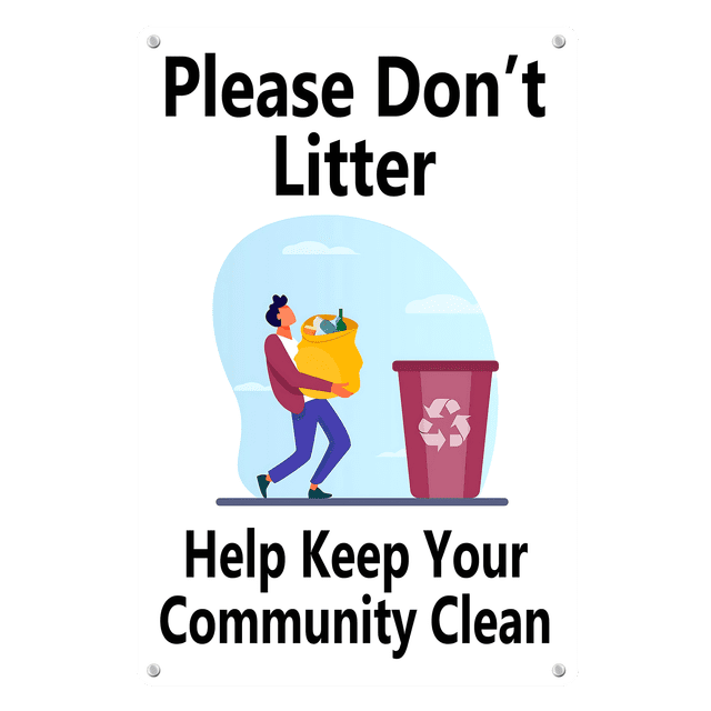 Ymaotrade Please Don't Litter - Help Keep Your Community Clean Aluminum ...