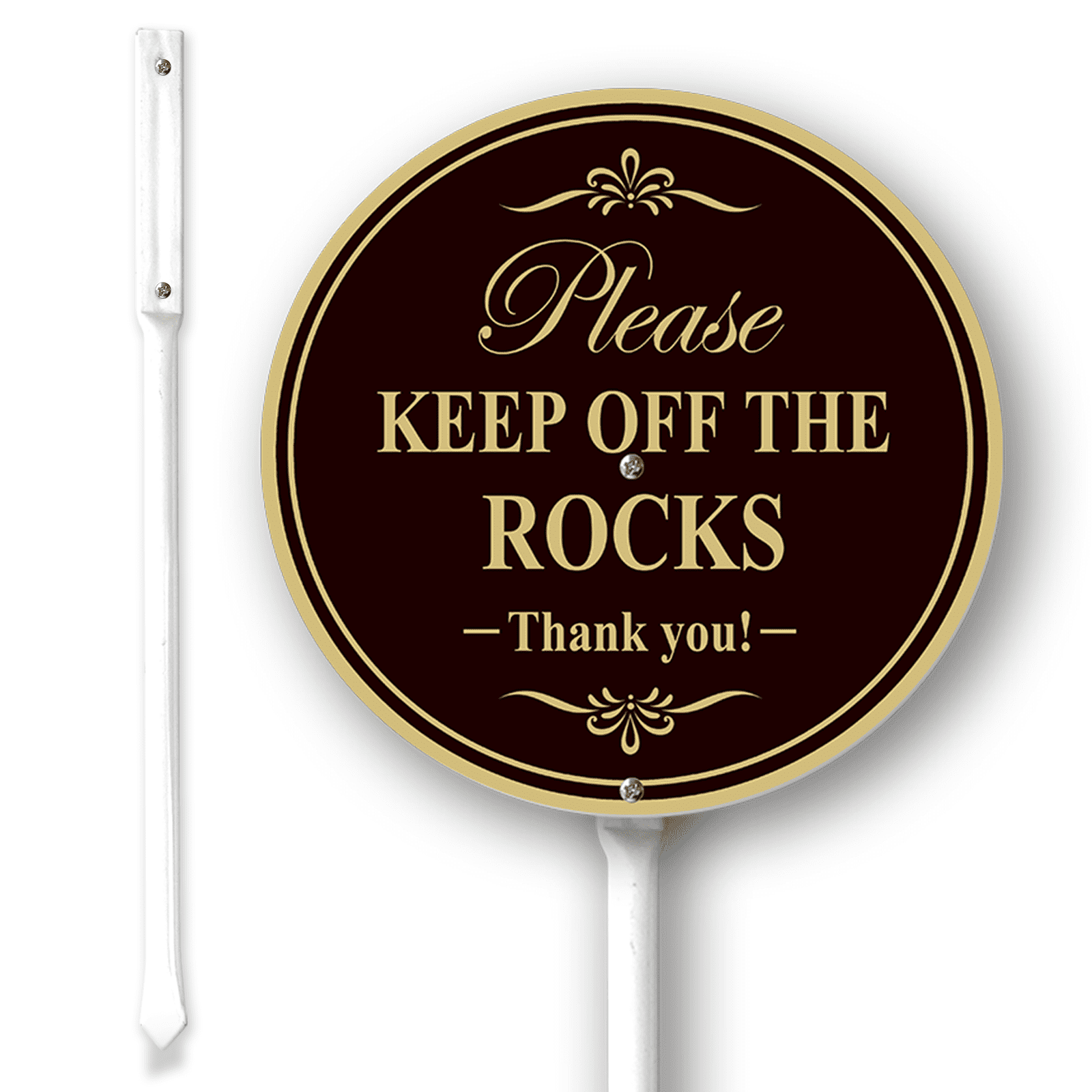 Ymaotrade Please Keep Off The Rocks Yard Sign with Stakes 9.2×9.2in ...