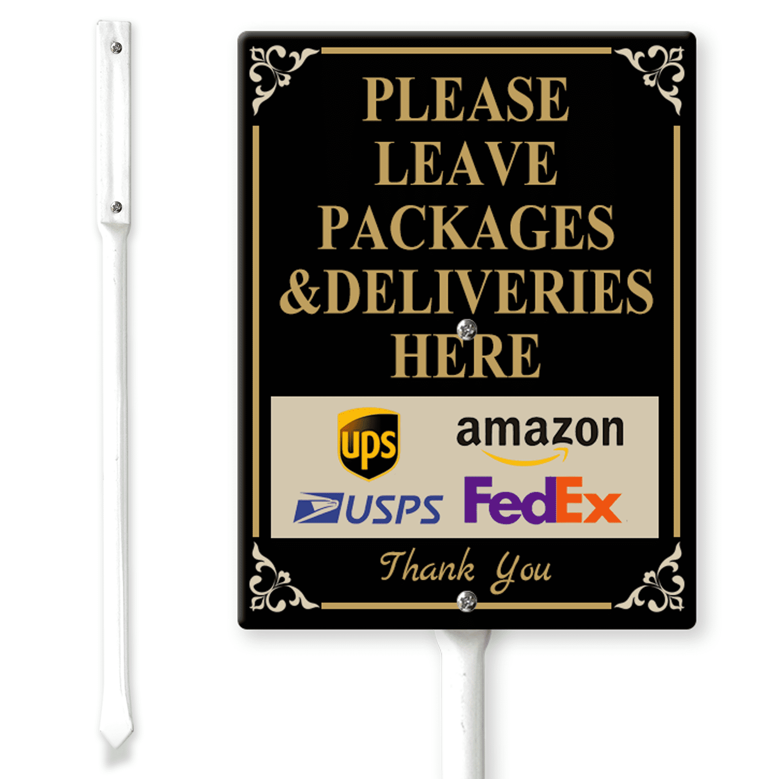Ymaotrade Please Leave Packages Deliveries Here Yard Sign with Stakes 4 ...