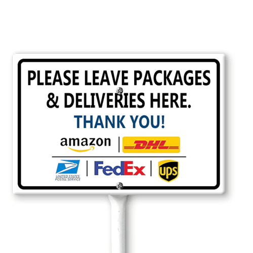 Ymaotrade Please Leave Packages Deliveries Here Yard Sign with Stakes ...
