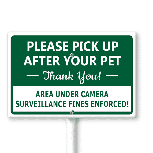 Ymaotrade Please Pick Up After Your Pet, Area Under Surveillance Yard ...