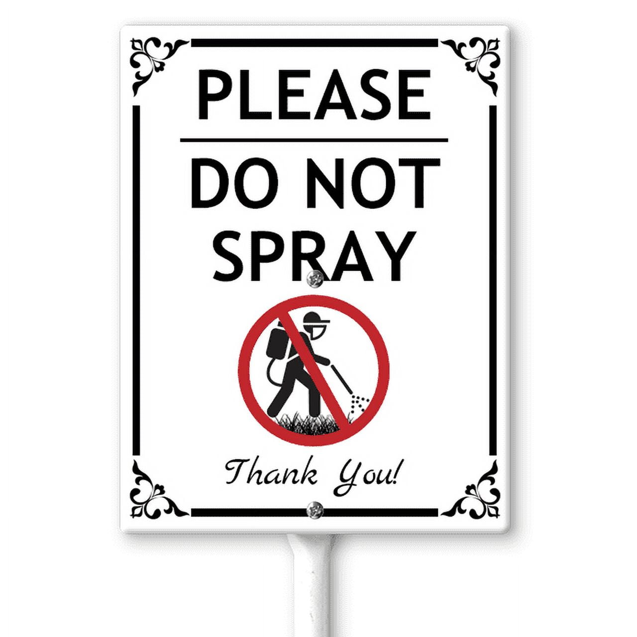 Ymaotrade Please Do Not Spray Yard Sign with Stakes 8×12in, Sturdy ...