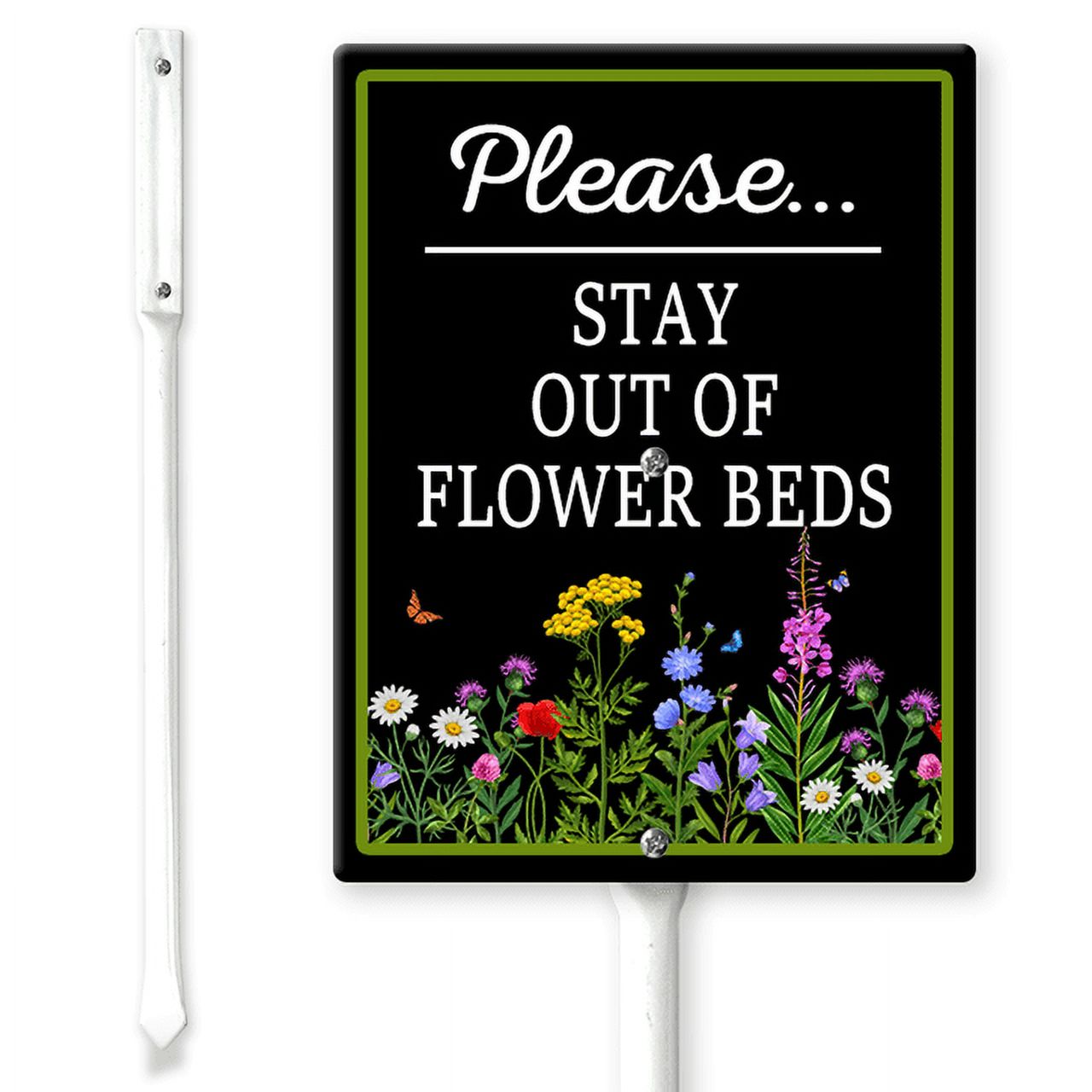 Ymaotrade Please Stay Out of Flower Beds Yard Sign with Stakes 7×8.8in ...